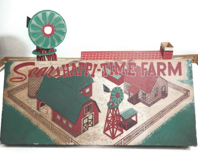 VERY RARE Vintage Sears Happi-time Farm - 1930s-1940s - Cardboard, Barn ...