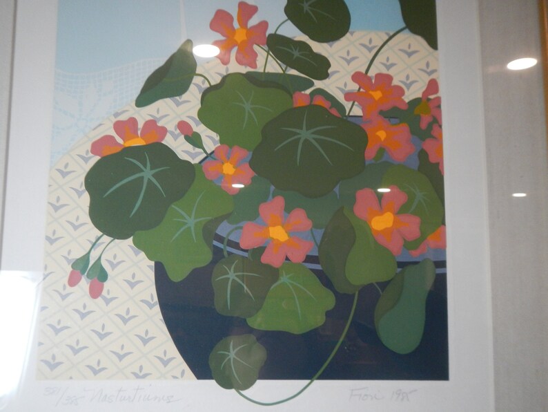Vintage Susan Fiori Framed, Signed, Numbered Print - "nasturtiums" 1985 ...