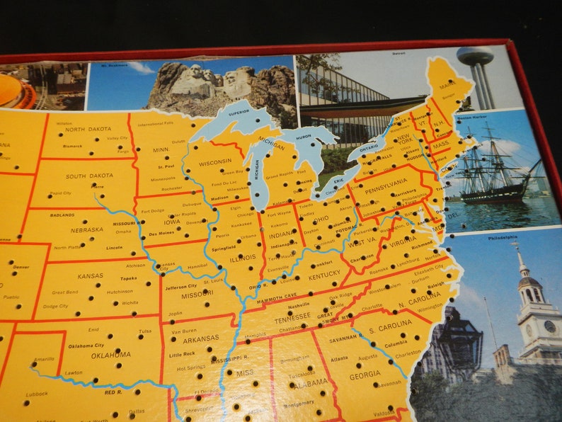 Vintage See the USA Peg Map Board Game - Cadaco, #257, 1968, 2-6 ...