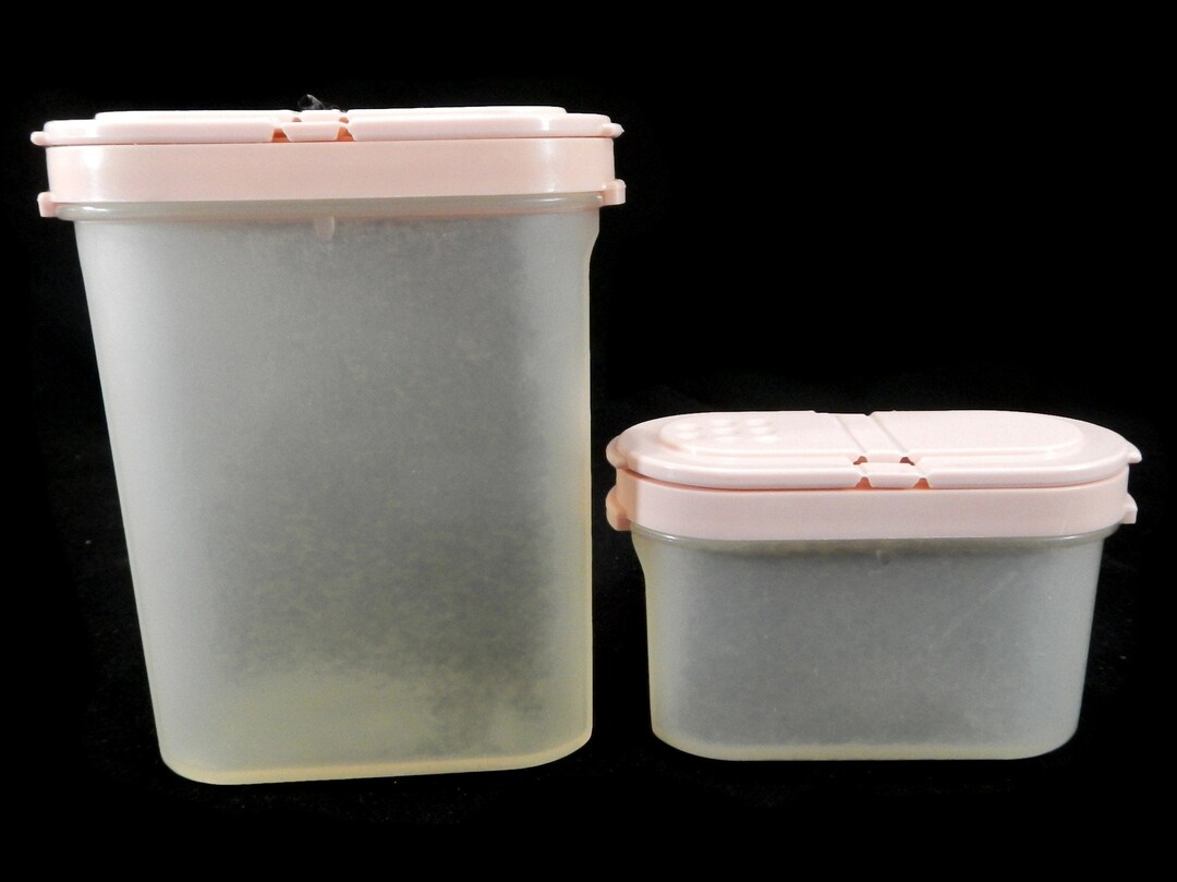 Vintage Set of 2 Tupperware Spice Containers, Shakers - Oval, Sheer ...