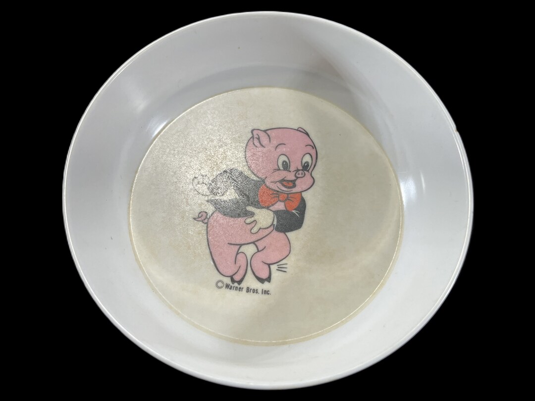 Vintage Porky Pig Kid's Bowl - 5.5" Diam, Warner Bros, Looney Tunes ...