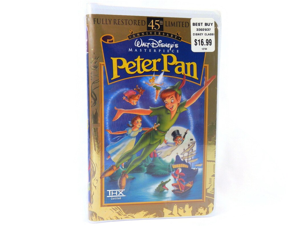 Vintage Peter Pan 45th Anniversary VHS Movie, Sealed in Plastic ...