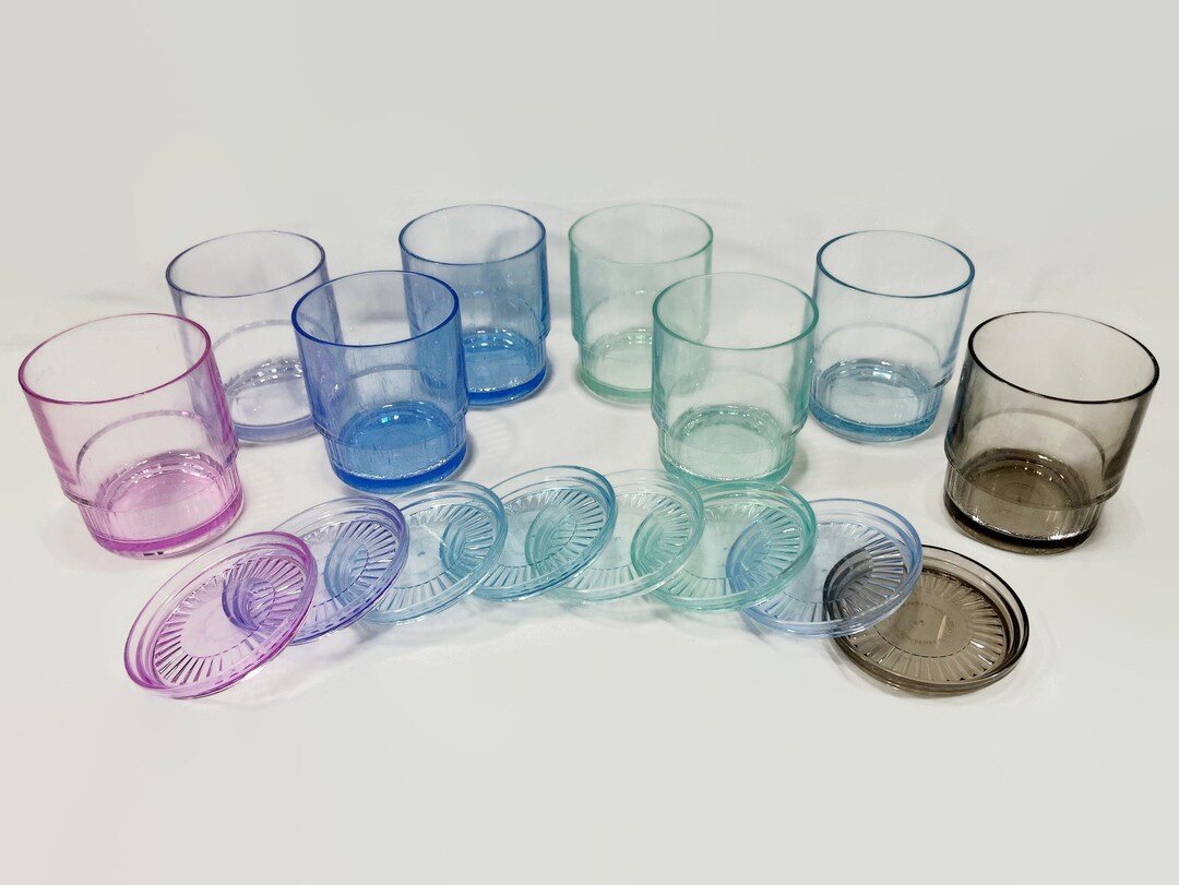 RARE Vintage Tupperware Acrylic Tumblers Coasters Set of 8 - Etsy