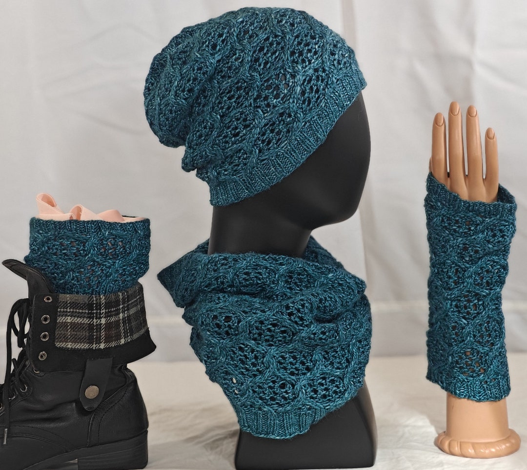 Chain Link Knitting Pattern Discount Bundle: Chain Link Hat, Chain Link ...