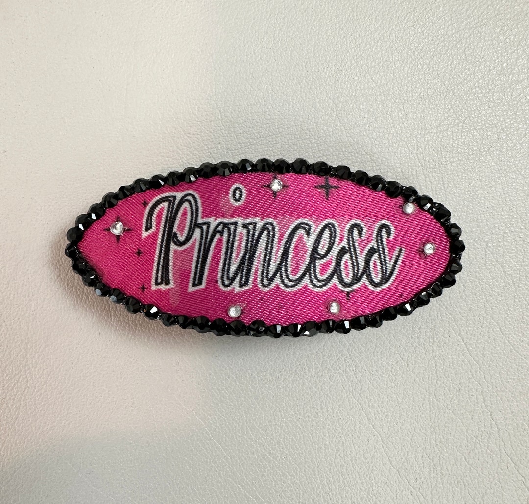 Glam Black & Pink "princess" Hair Clip - Etsy