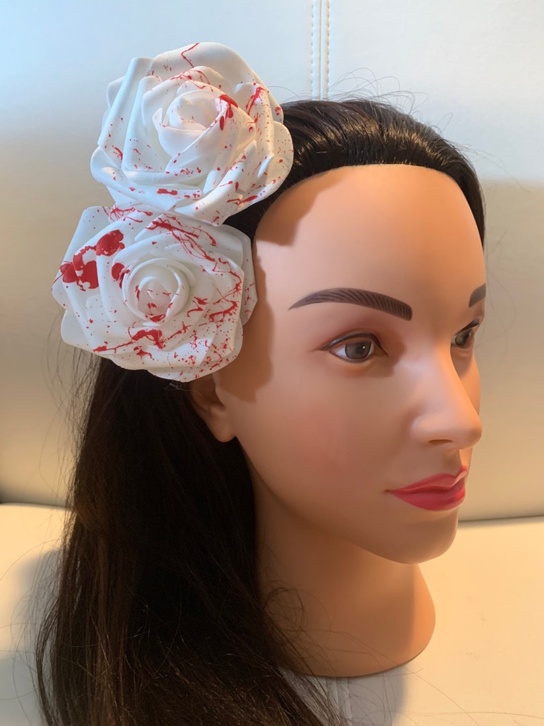 Blood Splatter Flower Hair Clip - Etsy