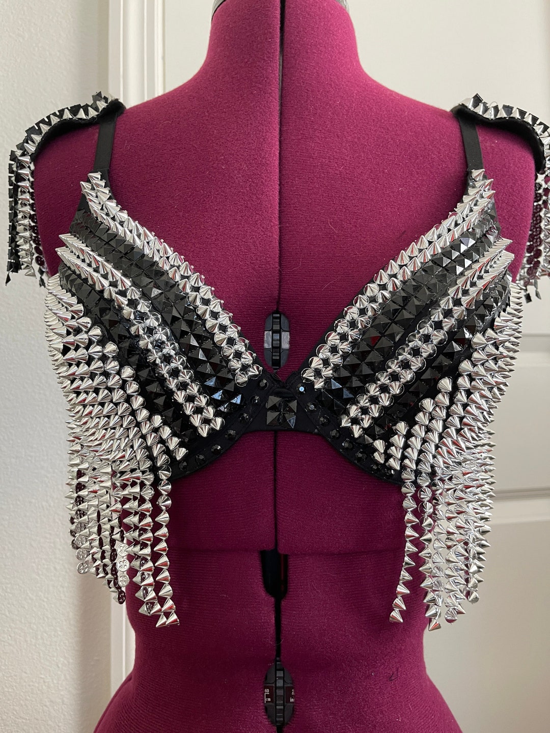Ultimate Rocker Spikes Burlesque Showgirl Biker Top W/ Matching ...