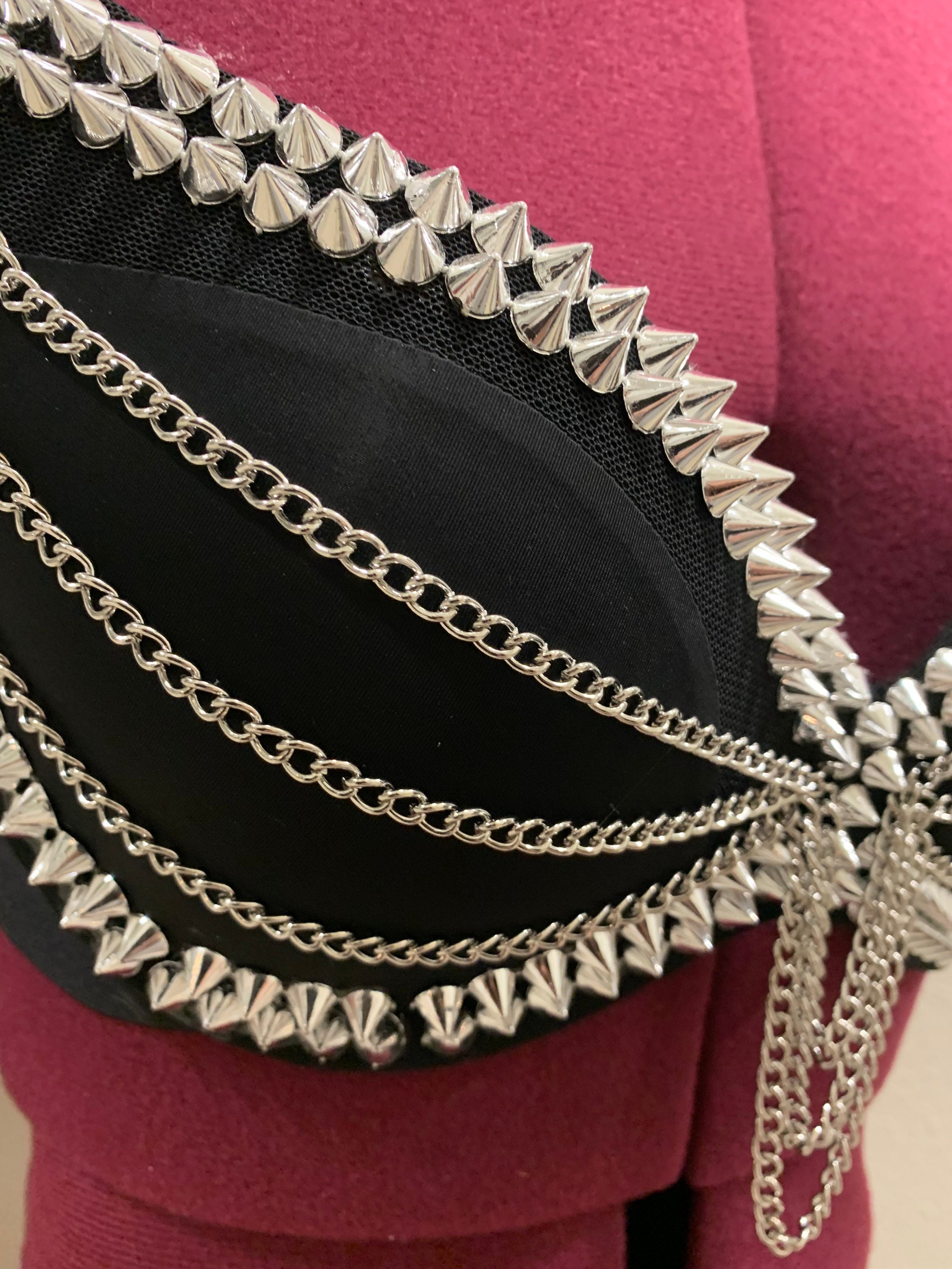 Custom Order: Spikes & Chains - Black Bra Burlesque/rave/biker ...