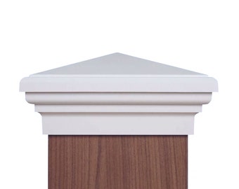 6x6 Post Cap 5.5 Black New England Pyramid Style Top Made in USA 10 ...