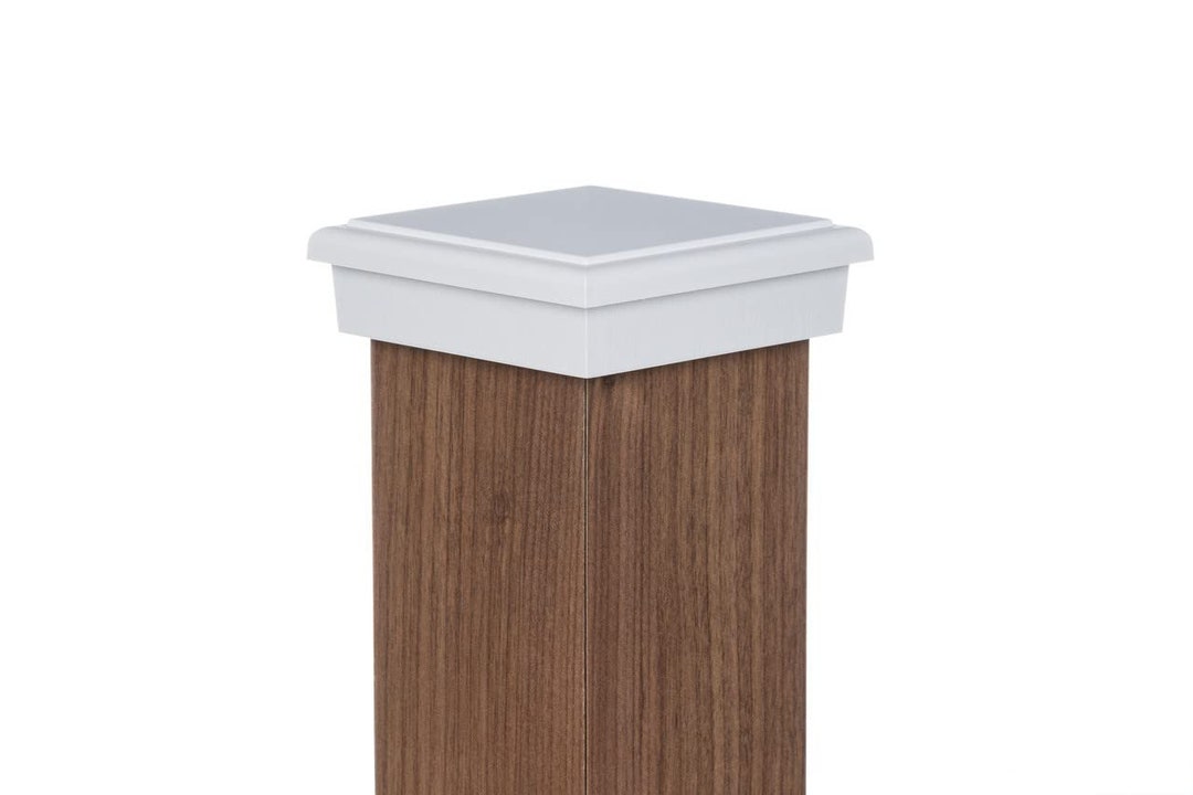 4x4 Post Cap 3.5 White Slim Profile SNAP-CAP - Etsy