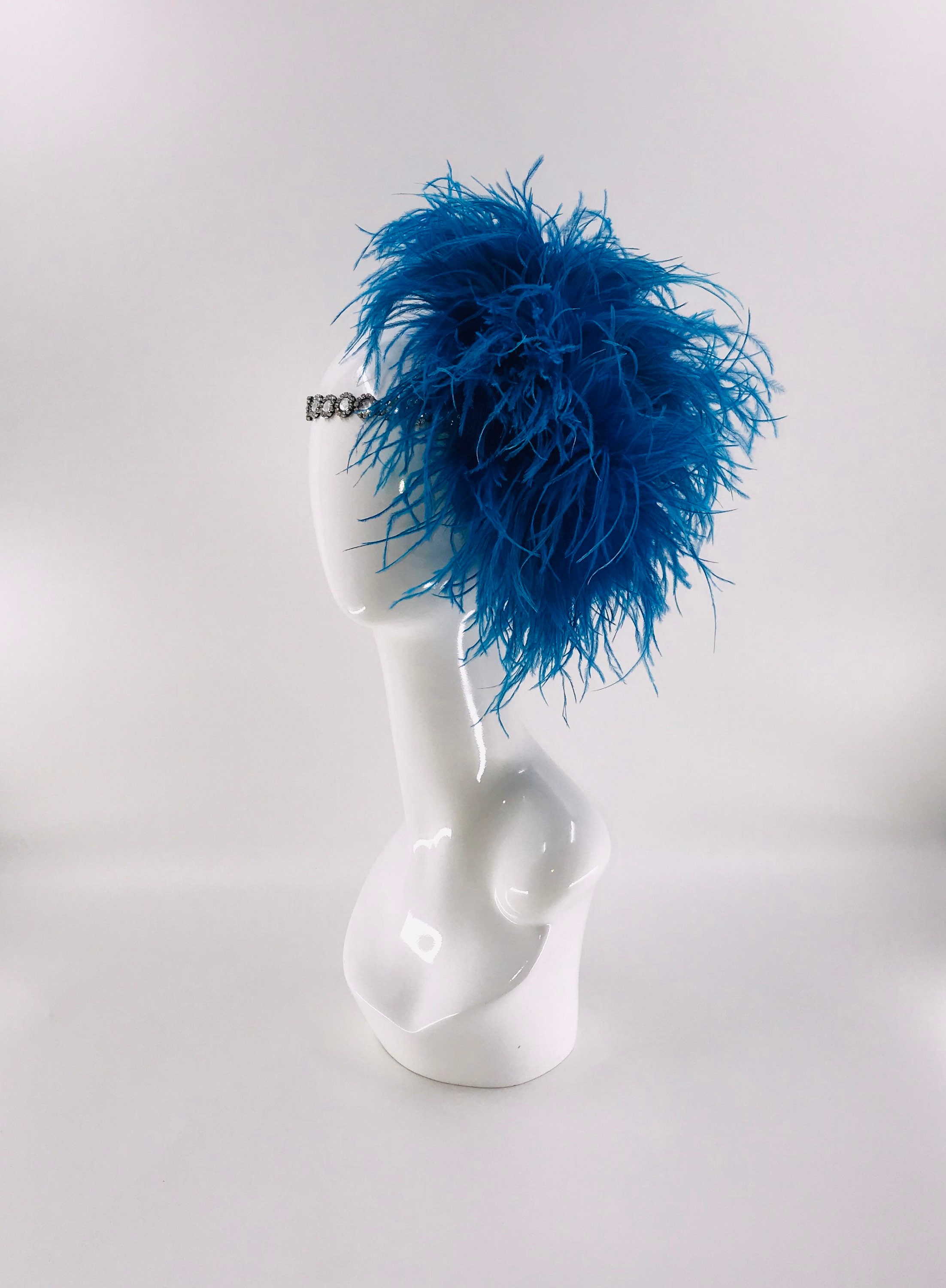 Burlesque Blue Feather Headpiece - Etsy
