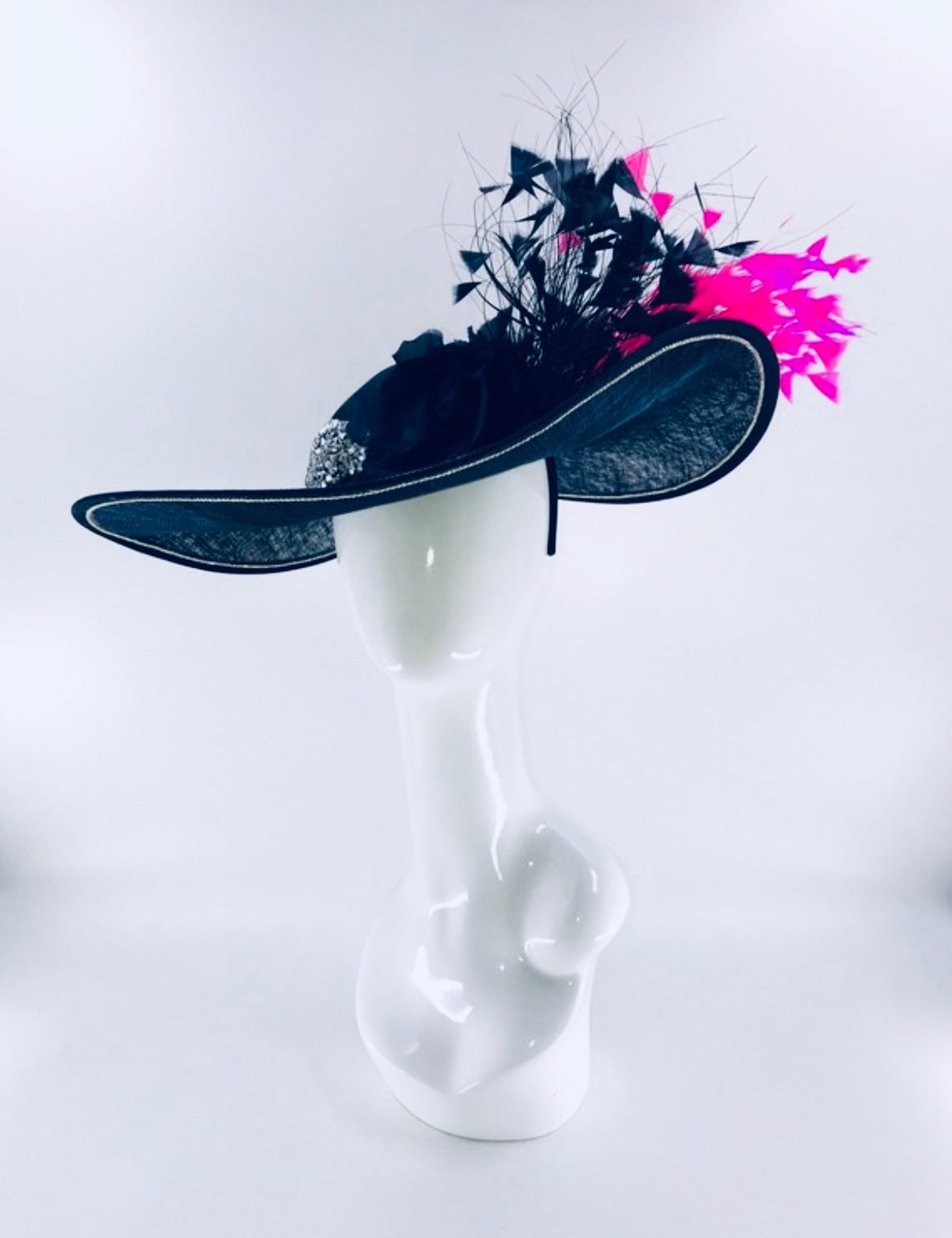 Navy Blue Crystal Fascinator. - Etsy