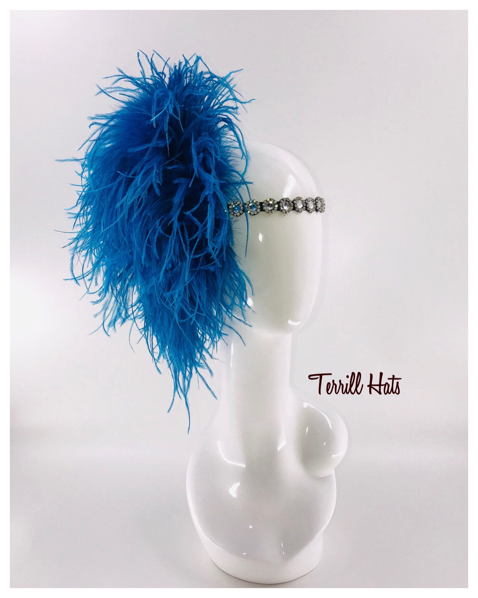 Burlesque Blue Feather Headpiece - Etsy