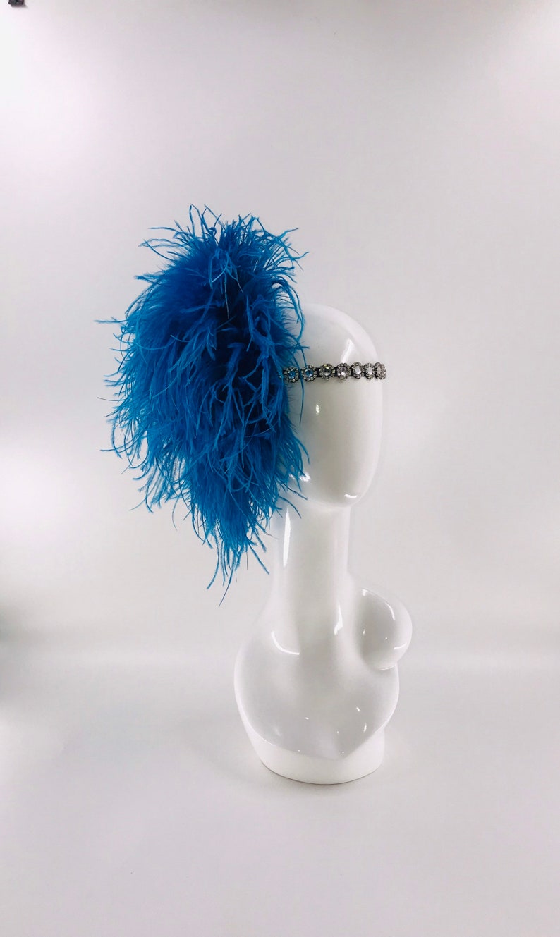 Burlesque Blue Feather Headpiece | Etsy