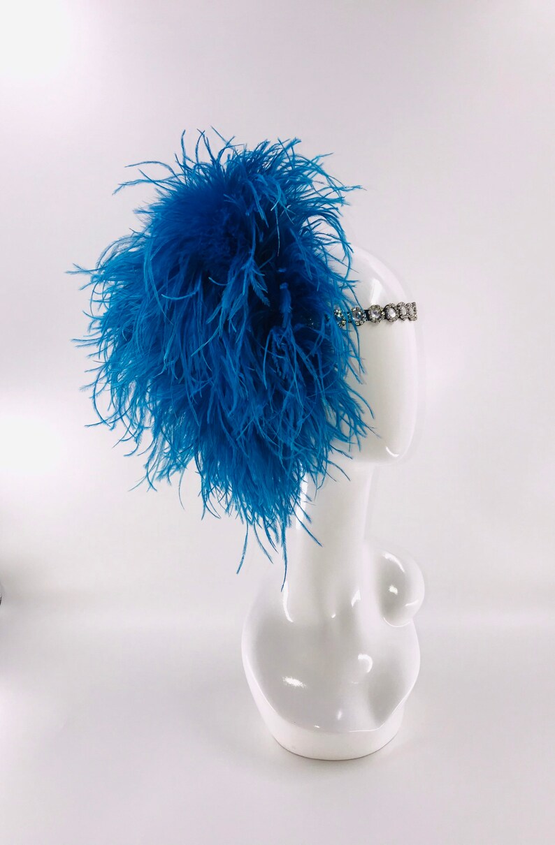 Burlesque Blue Feather Headpiece | Etsy