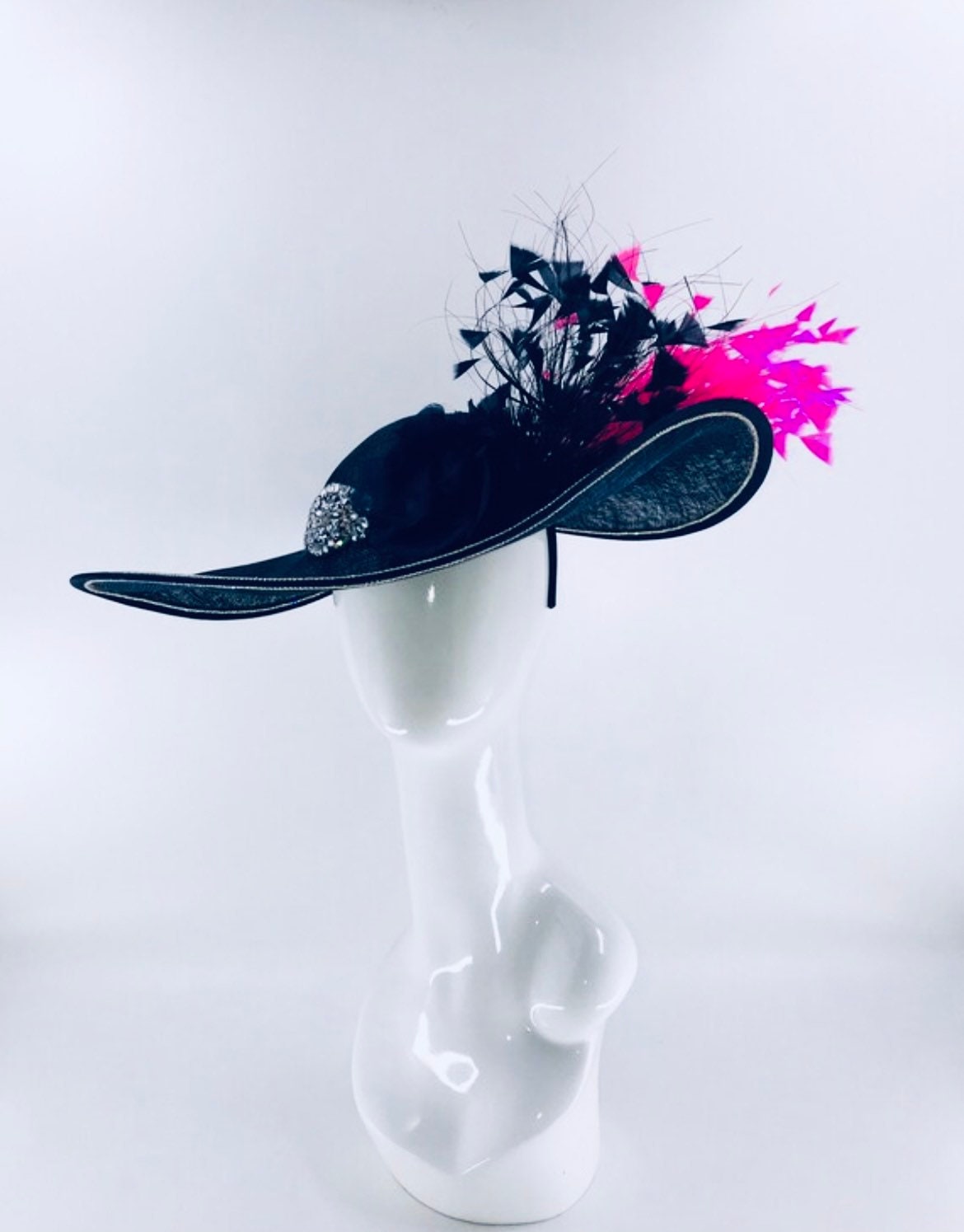 Navy Blue Crystal Fascinator. - Etsy