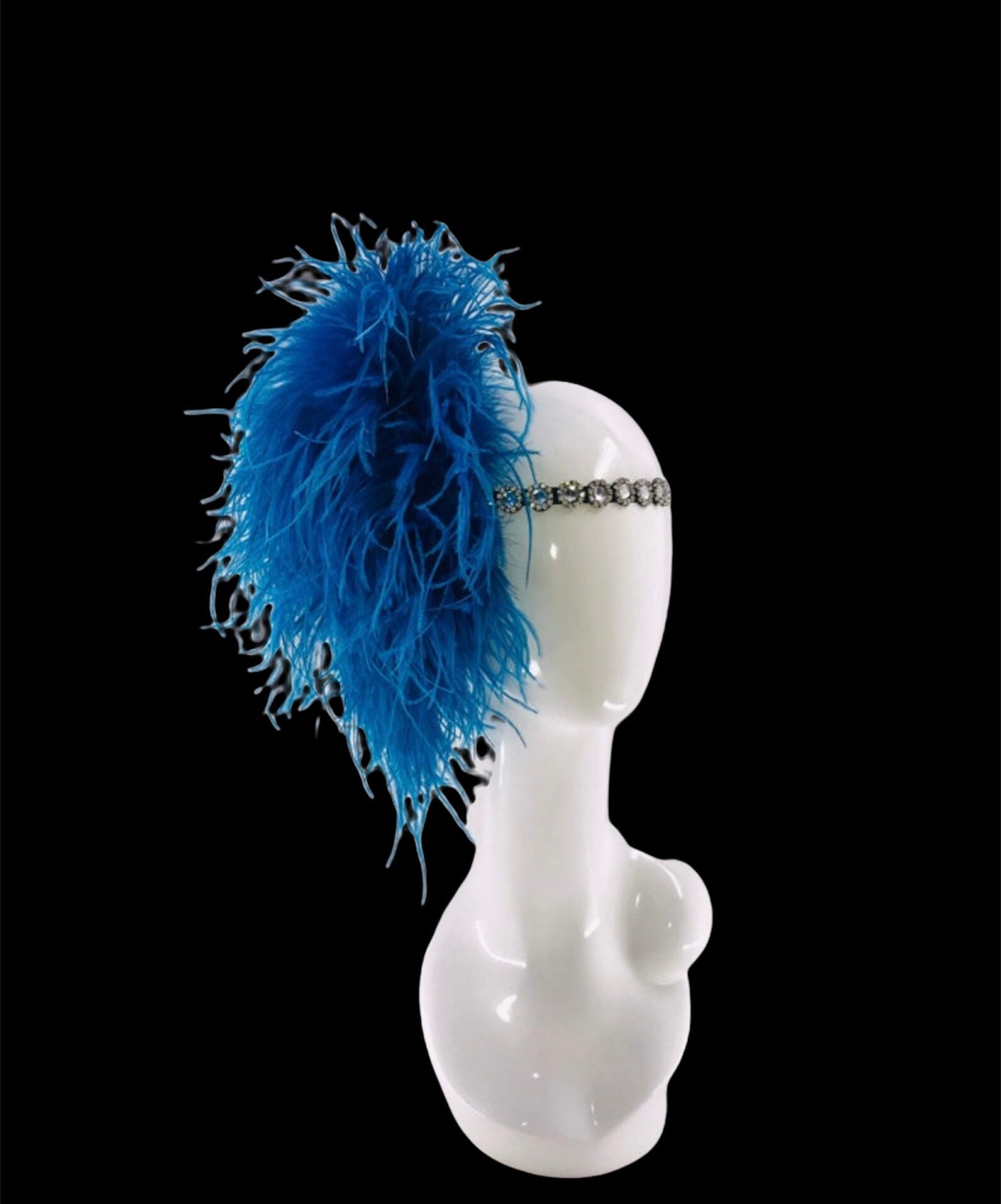 Burlesque Blue Feather Headpiece - Etsy
