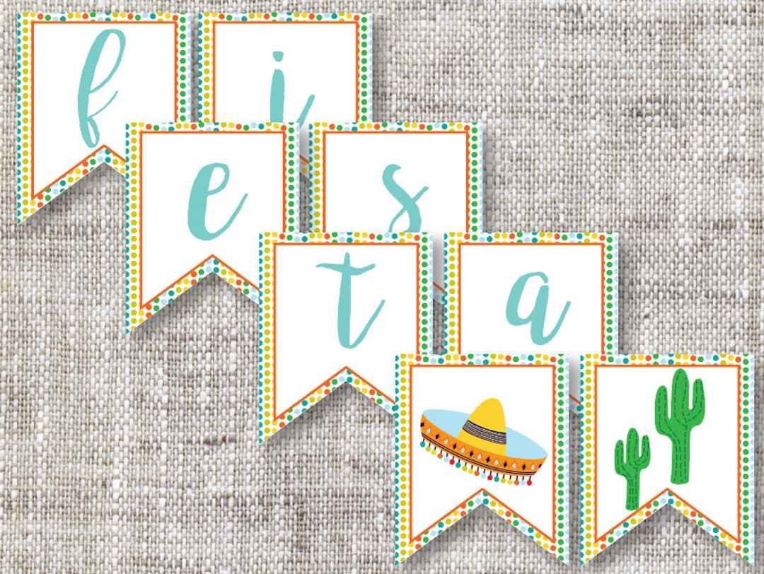 Custom Fiesta Flag Banner | Mexican Fiesta Flag Party Banner With ...