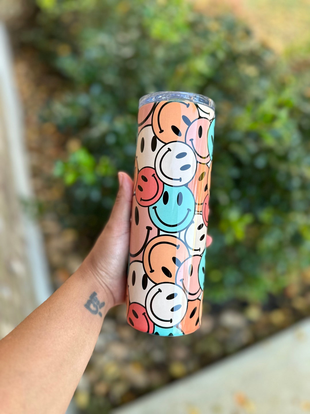 Smiley Face Tumbler 20oz - Etsy
