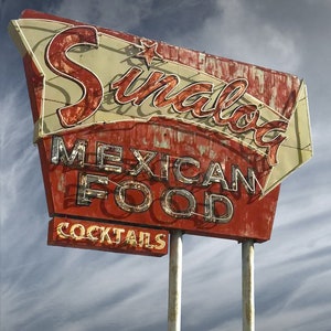 Sinaloa Mexican Food Neon Sign: Retro Roadside Diner Decor - Etsy