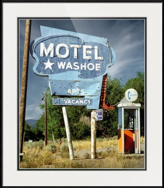 Washoe Motel Nevada Print: Retro Neon Sign, Roadside Americana - Etsy