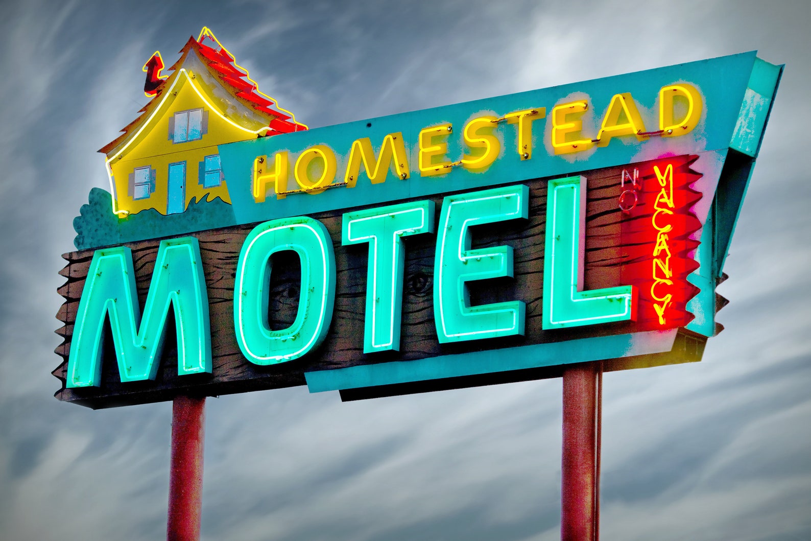 Homestead Motel Retro Roadside Vintage Neon Sign - Etsy
