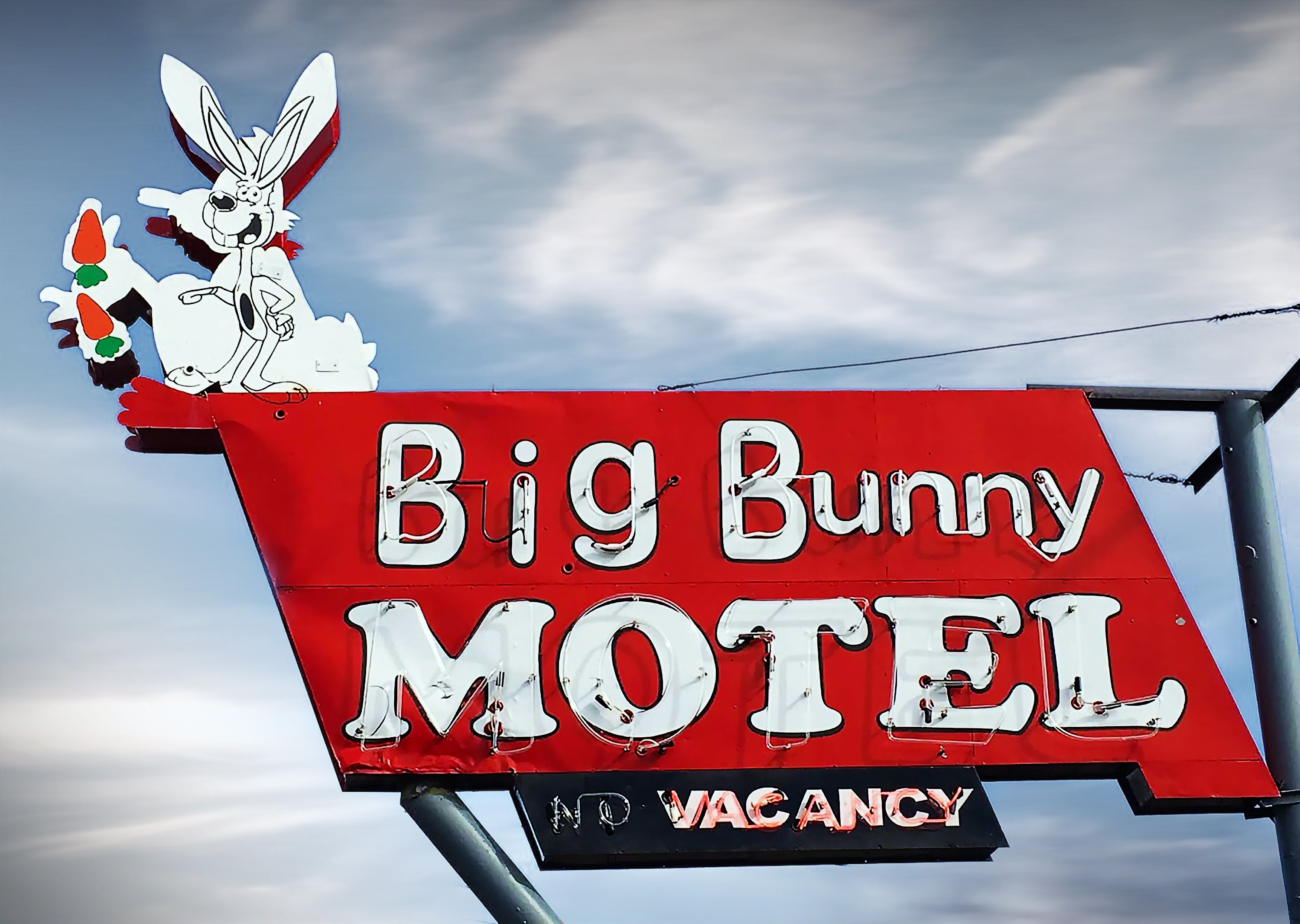 Big Bunny Motel Retro Roadside Motel Vintage Neon Sign Restaurant Decor ...