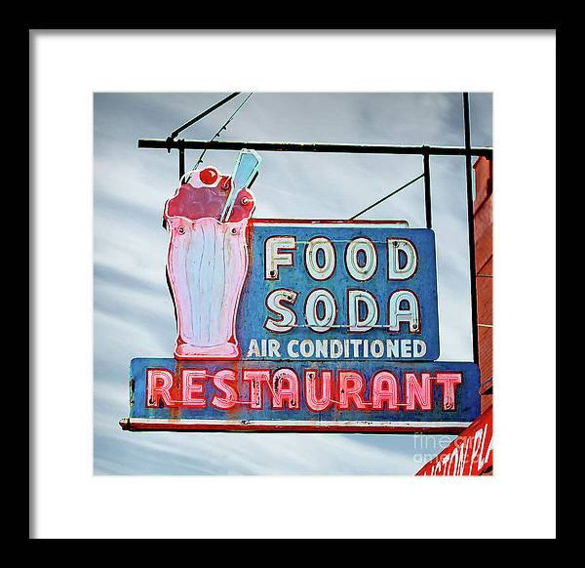 Vintage Neon Restaurant Sign Print: Retro Diner Wall Art - Etsy