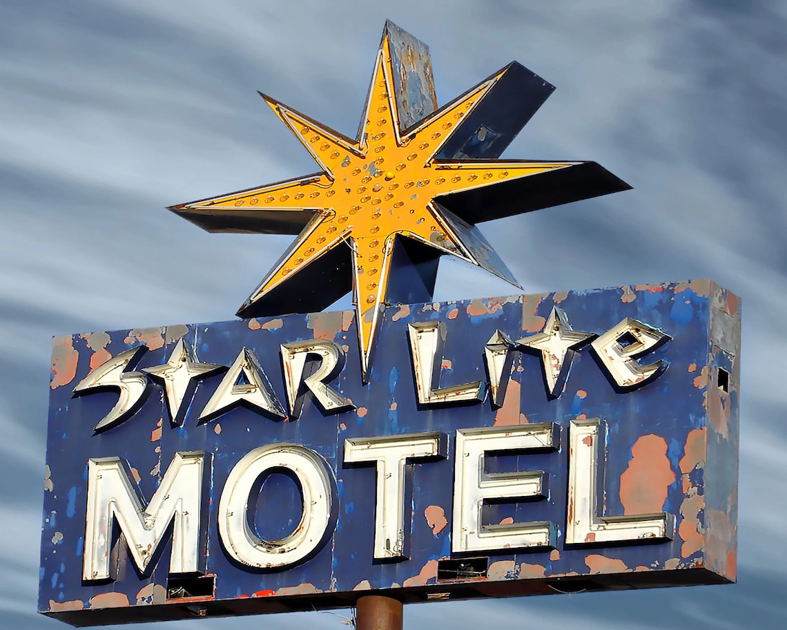 Star Lite Motel Retro Roadside Vintage Neon Sign - Etsy