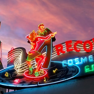 Tower Records, Dancing Kids, Vintage Neon Sign, Sacramento, California ...