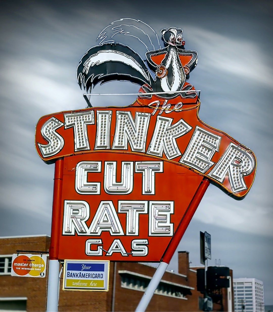 Vintage Neon Sign Print: Stinker Gas, Retro Roadside Decor - Etsy