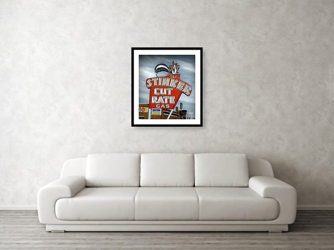 Stinker Gas Retro Roadside Vintage Neon Advertising Sign Restaurant ...