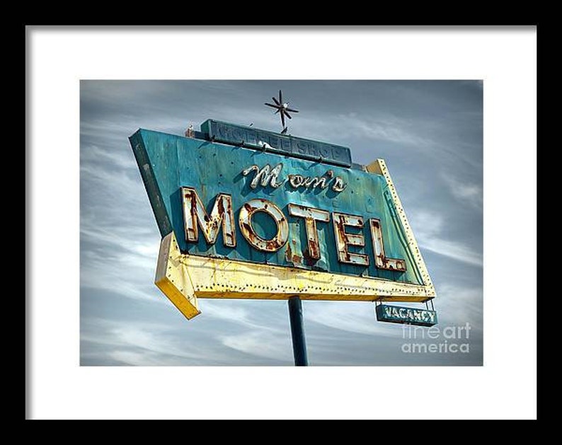Moms Motel Vintage Neon Sign: Retro Roadside Americana Print - Etsy