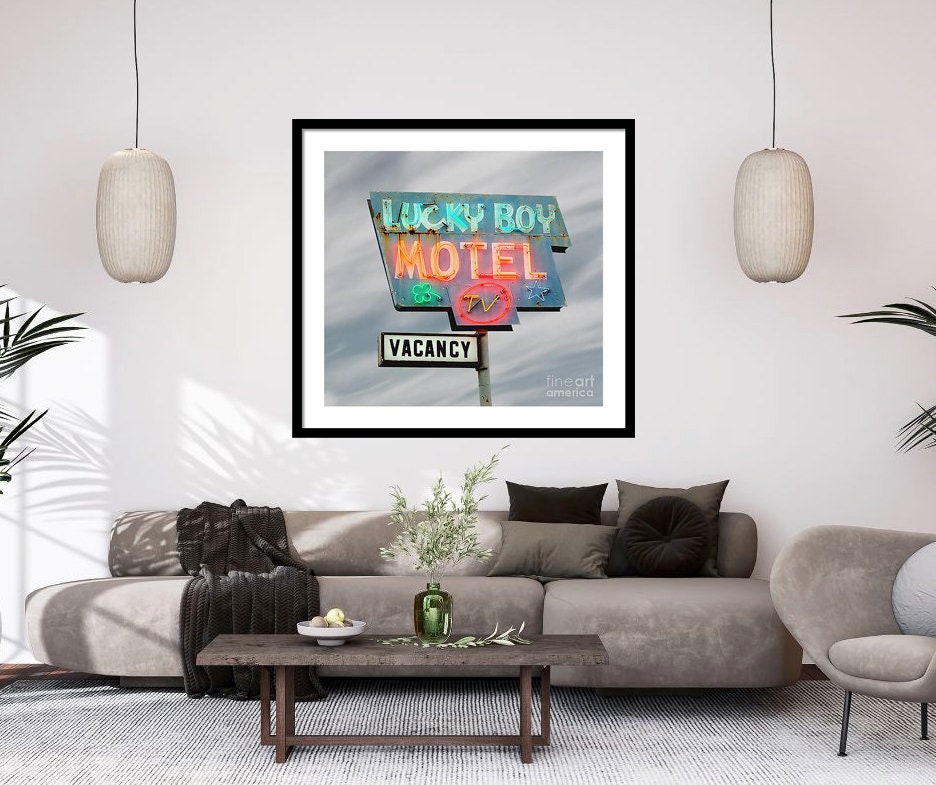 Lucky Boy Motel Retro Roadside Vintage Neon Sign - Etsy