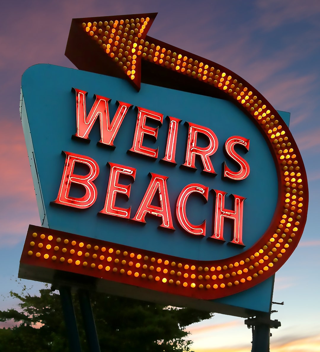 Weirs Beach Neon Sign, Laconia, New Hampshire - Etsy