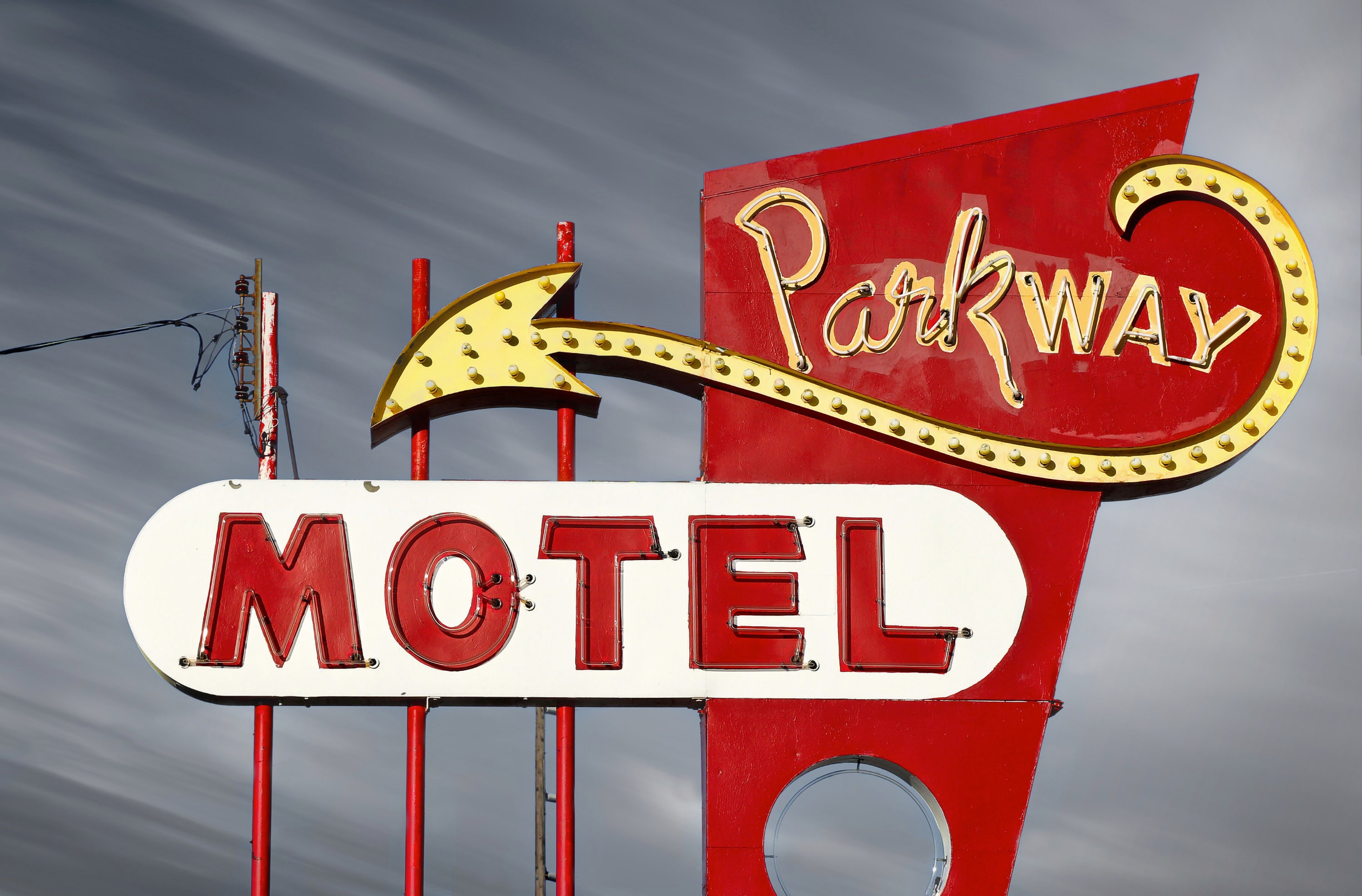 Parkway Motel Retro Roadside Motel Diner Vintage Neon Advertising Sign ...