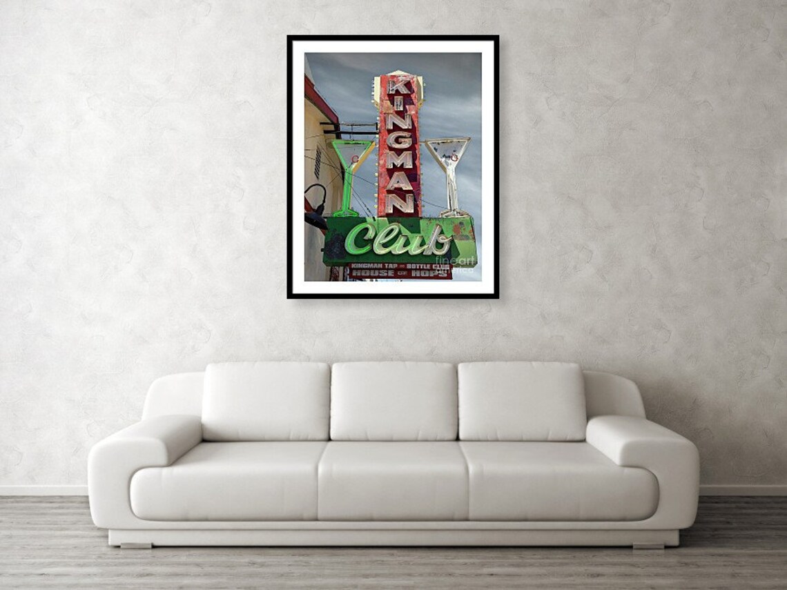 Kingman Club Neon Sign Print: Retro Roadside Diner Art - Etsy
