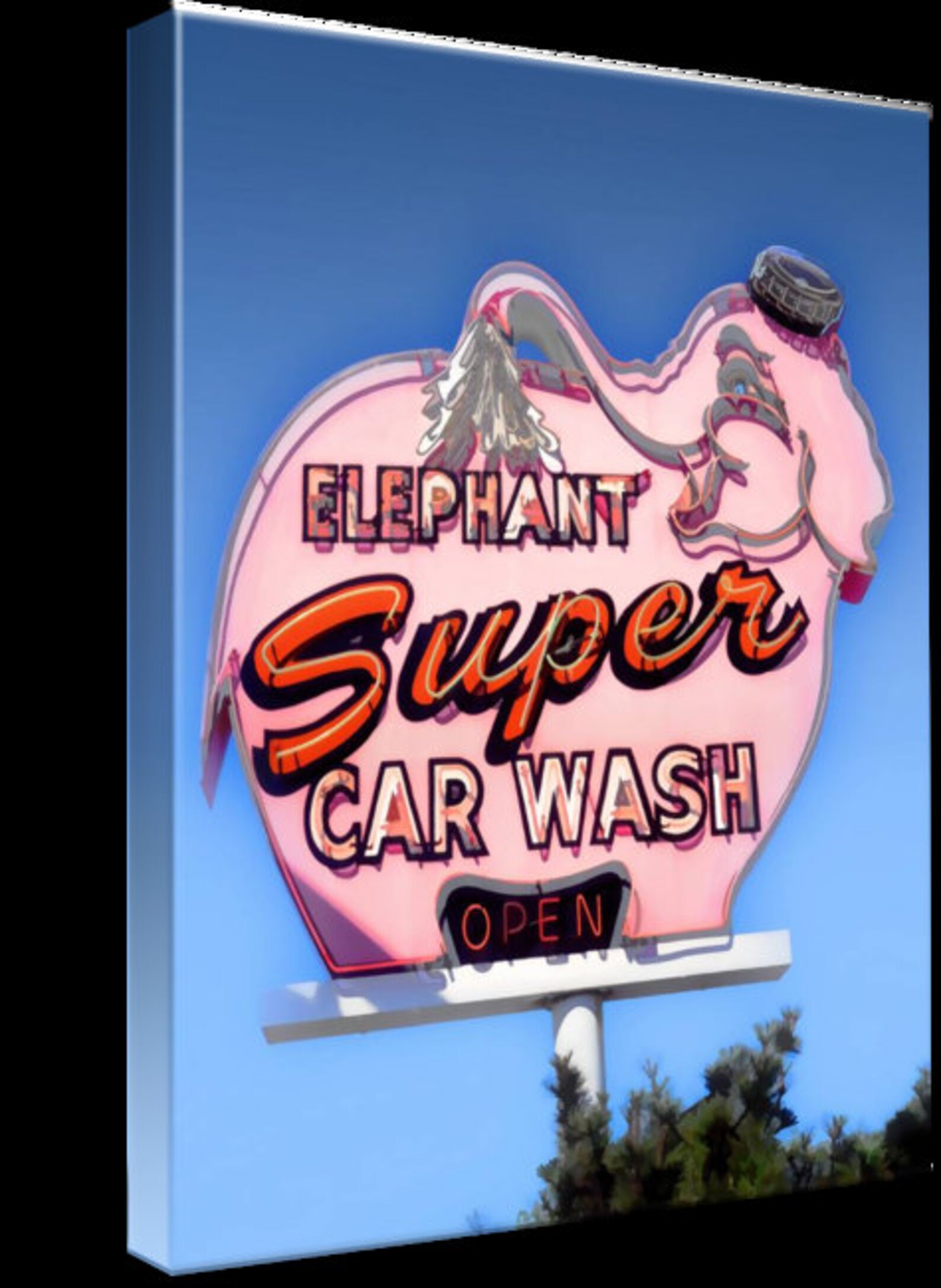 Elephant Car Wash | Retro Roadside Vintage Neon Sign | Restaurant Décor ...