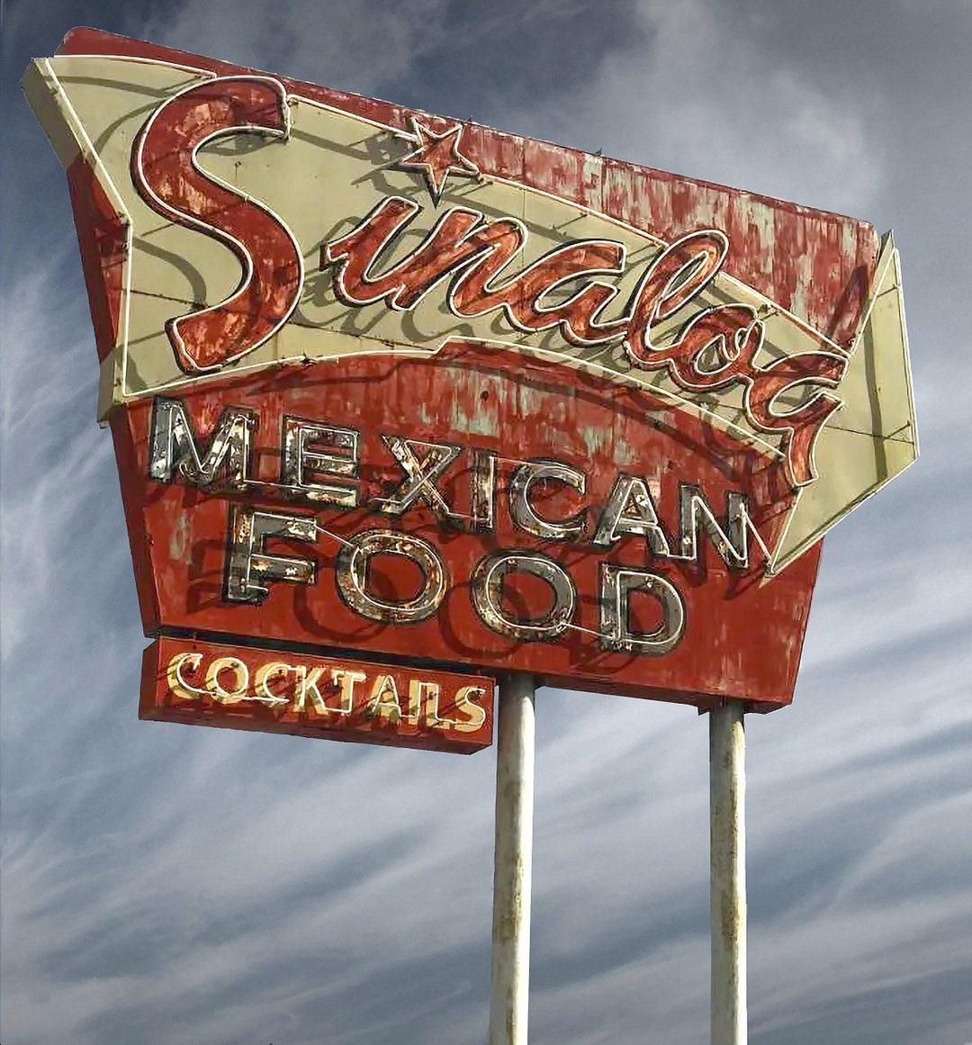 Sinaloa Mexican Food Neon Sign: Retro Roadside Diner Decor - Etsy