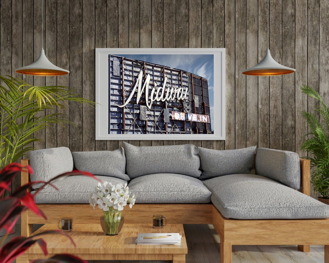 Midway Drive in Movie Theater | Retro Roadside Movie | Vintage Neon ...