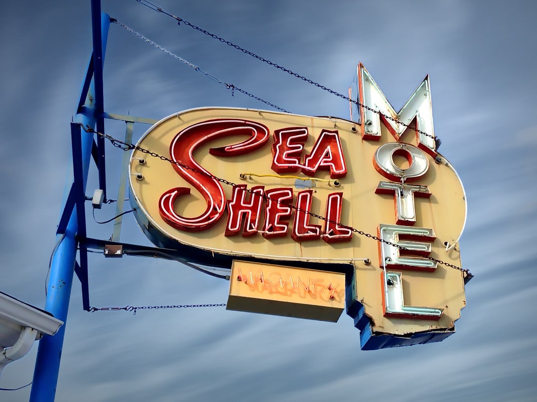 Sea Shell Motel Vintage Neon Sign: Wildwood New Jersey - Etsy