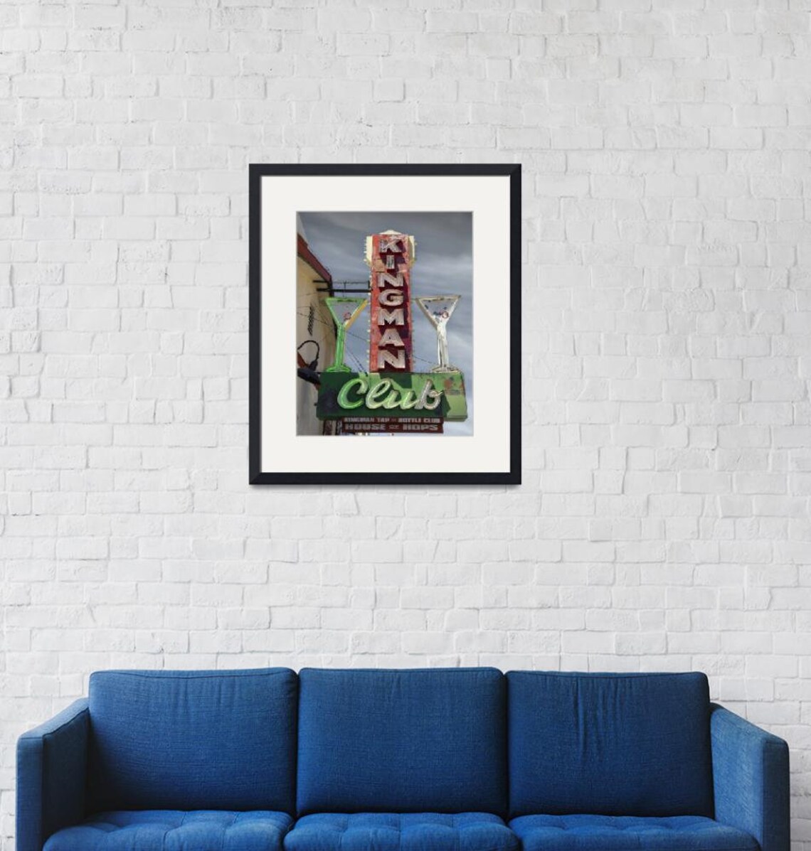 Kingman Club Neon Sign Print: Retro Roadside Diner Art - Etsy