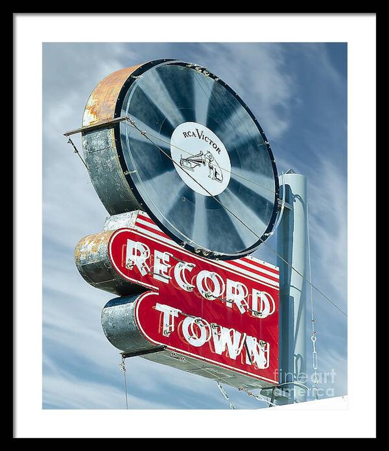 Record Town Retro Roadside Vintage Neon Sign Fort Worth, TX - Etsy