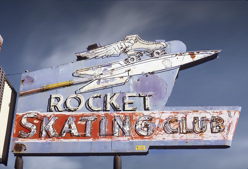 Rocket Skating | Retro Roadside Rollerskating | Vintage Neon Sign ...