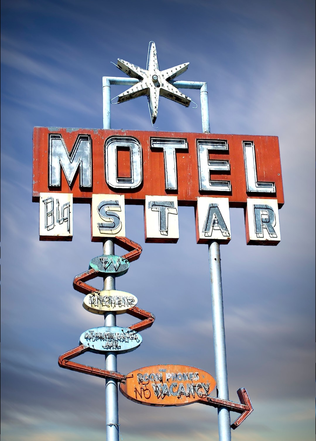 Big Star Motel Retro Roadside Motel Vintage Neon Motel Sign Restaurant ...