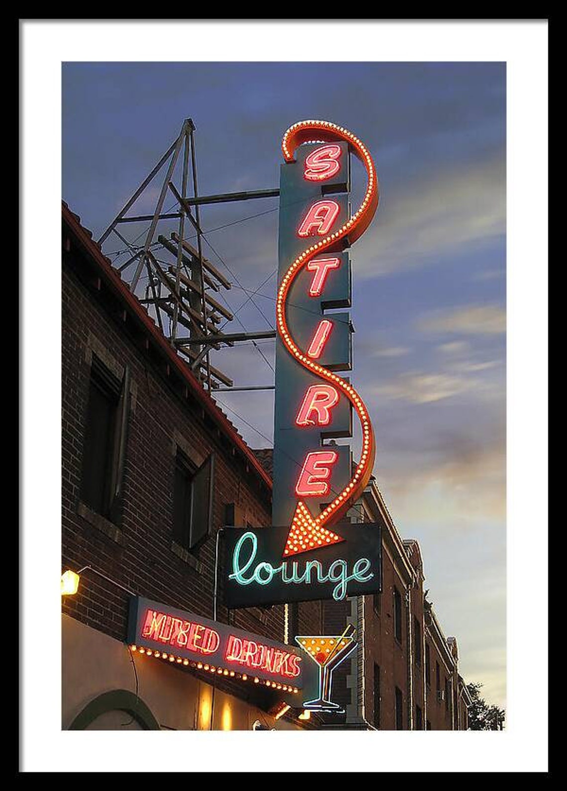 Satire Lounge Vintage Neon Sign Denver Colorado | Retro Roadside Neon ...