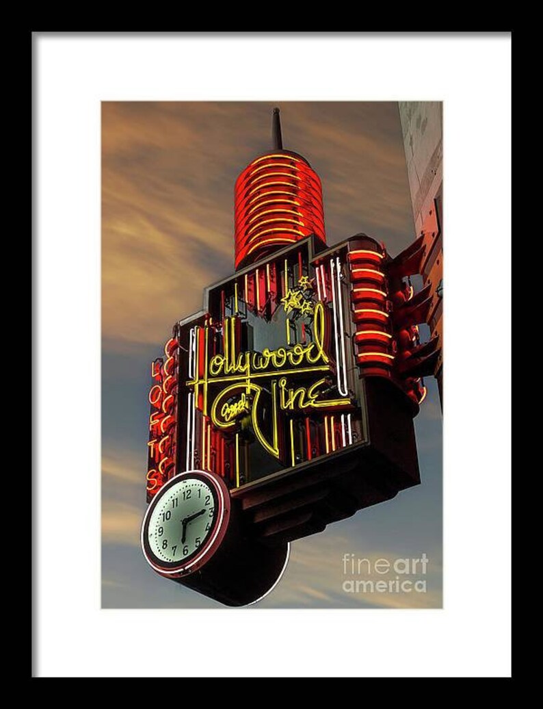 Hollywood and Vine | Retro Roadside | Vintage Neon Sign | Hotel Decor ...
