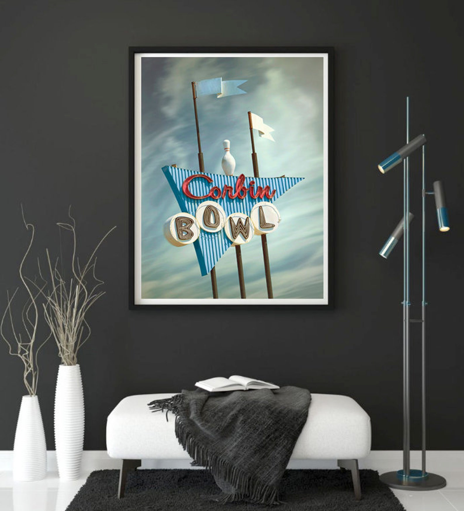 Corbin Bowl Neon Sign Retro Roadside Bowling Ally - Etsy