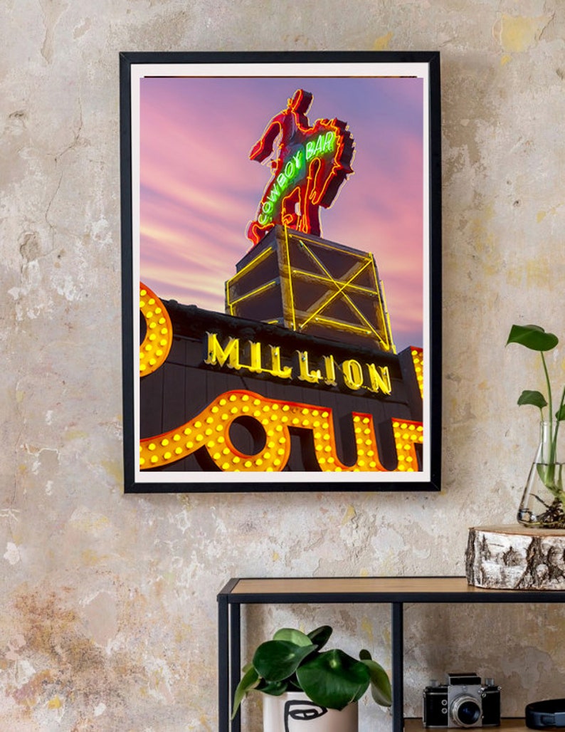 Million Dollar Cowboy Bar Saloon Retro Roadside Vintage Neon Sign ...