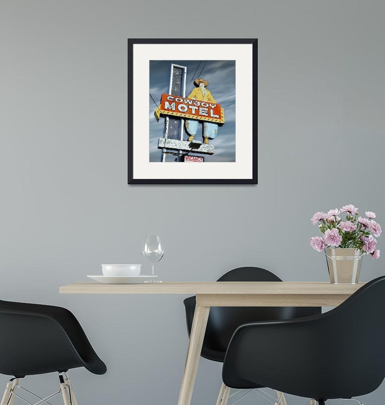 Cowboy Motel | Retro Roadside | Vintage Neon Sign | Hotel Decor - Etsy